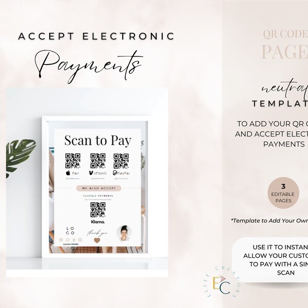 Emerald QR Code Sign Scan to Pay QR Code Template Editable Canva ...