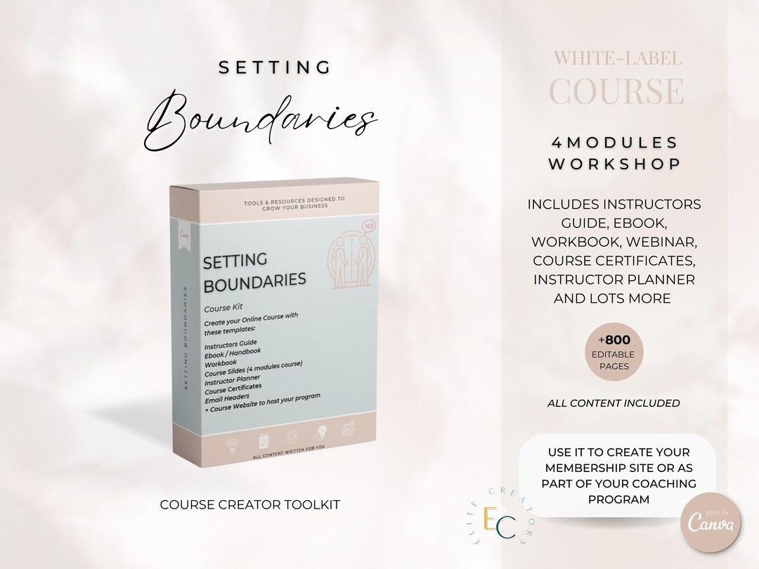 Setting Boundaries Course: Editable Training Materials - Etsy