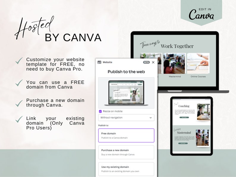 Emerald Canva Website Template for Coaches | Canva Website for Course Creators | Customizable ...