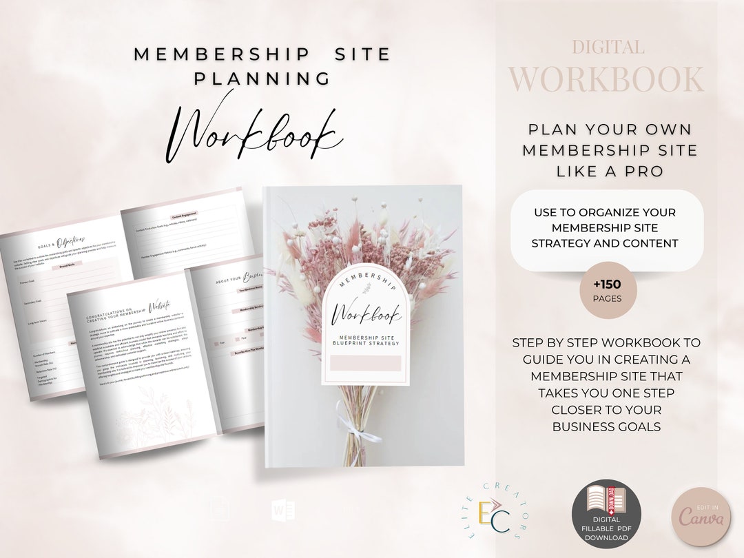 Membership Site Planner Workbook: Business Strategy Guide (PDF) - Etsy