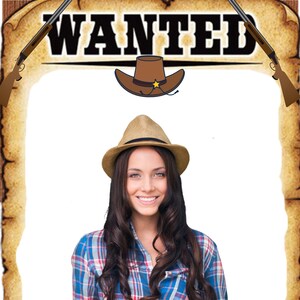 Western 360 Photo Booth Overlay: Wild West Canva Template (digital ...