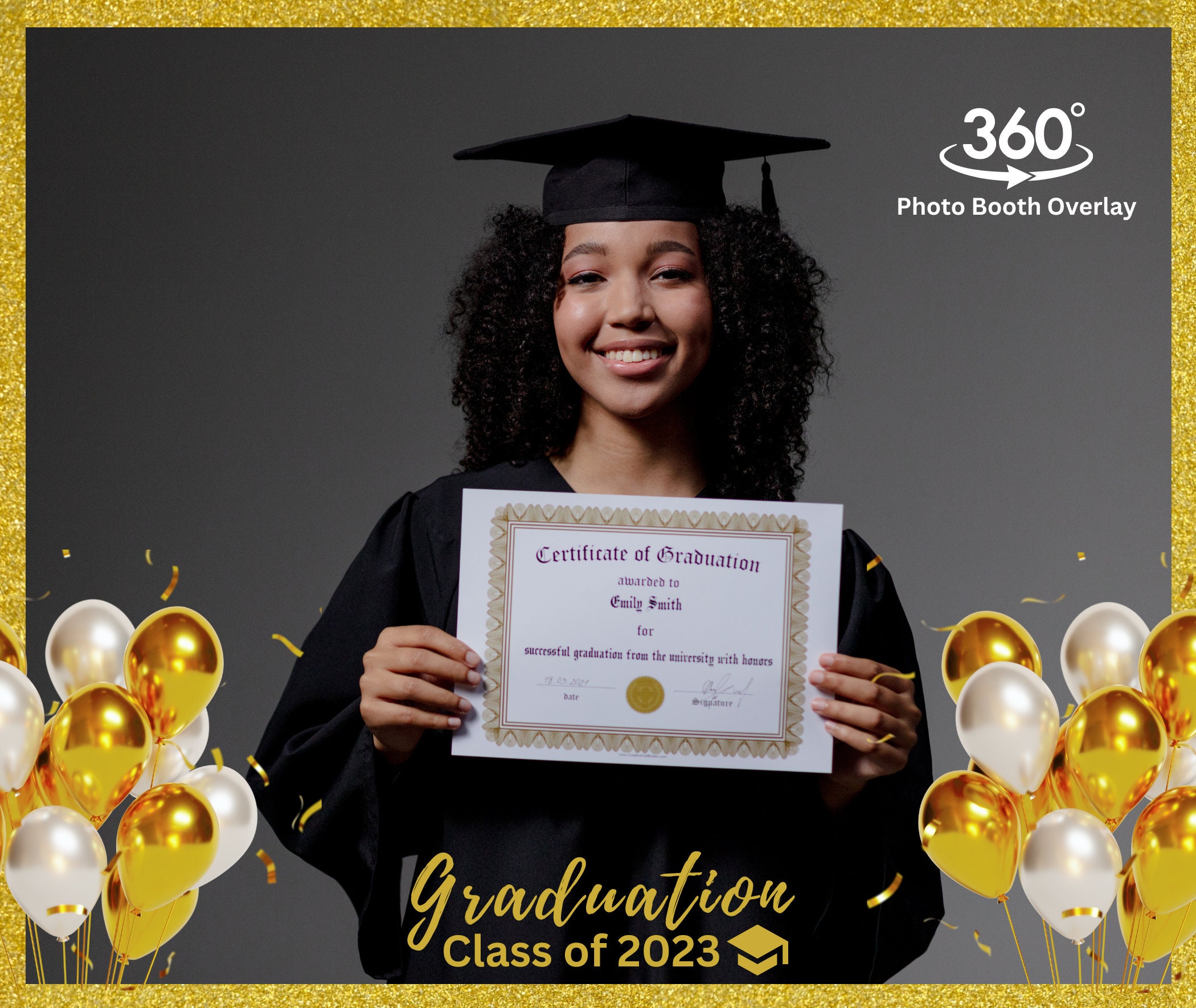 Graduation 360 Overlay, 360 Photo Booth Overlay, 360 Booth Overlay, 360 ...