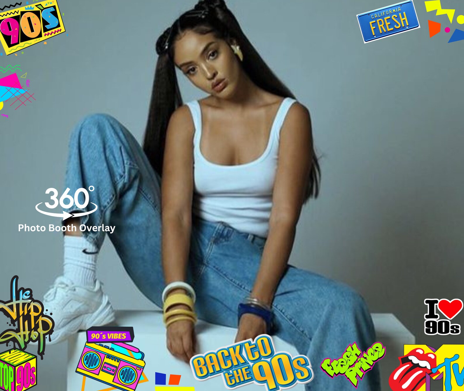 90s Theme Party Birthday 360 Video Booth Overlay Touchpix Overlay Bday ...