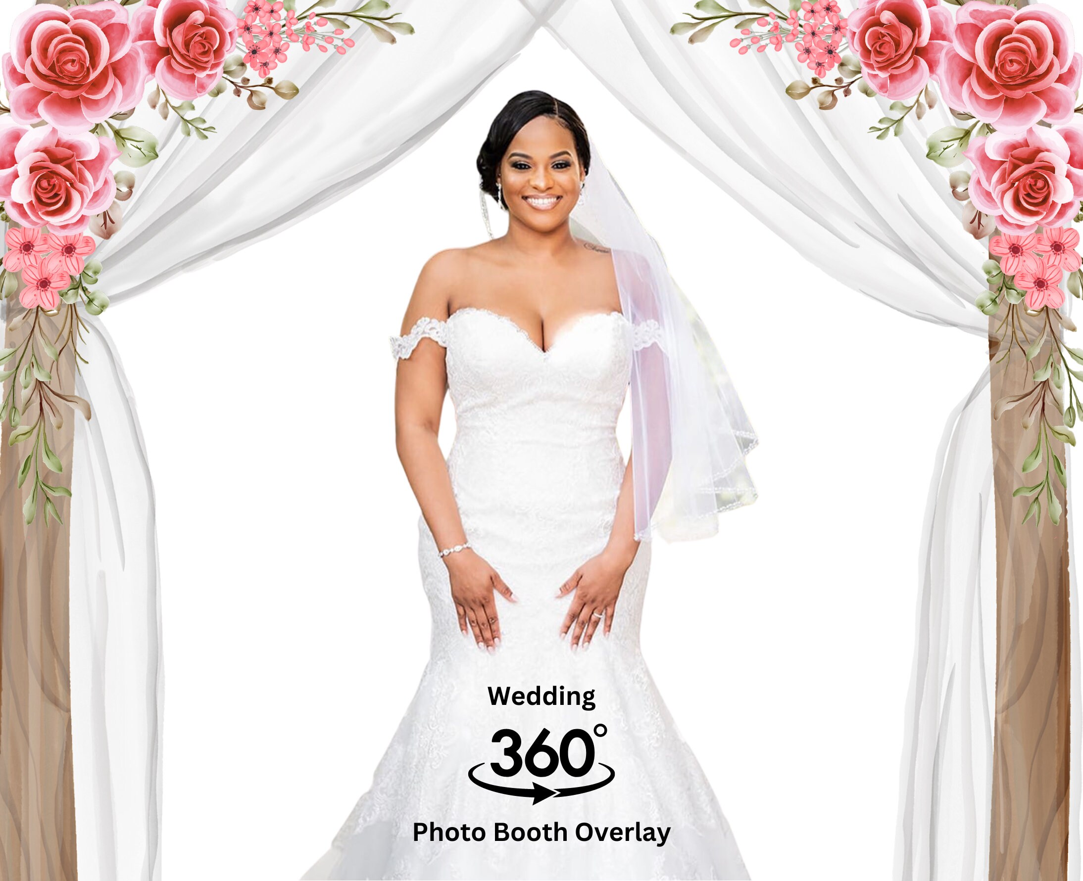 Wedding 360 Photo Booth Overlay, 360 Engagement Overlay Template, 360 ...