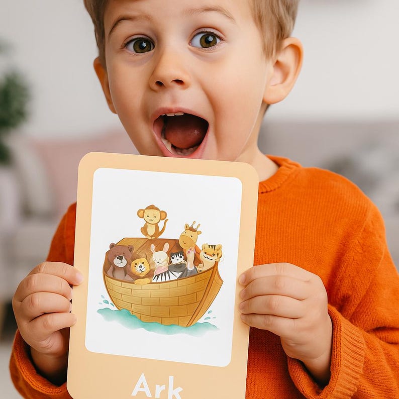 Kids Bible Alphabet Poster & Bible Flashcards Pack: Christian Learning ...