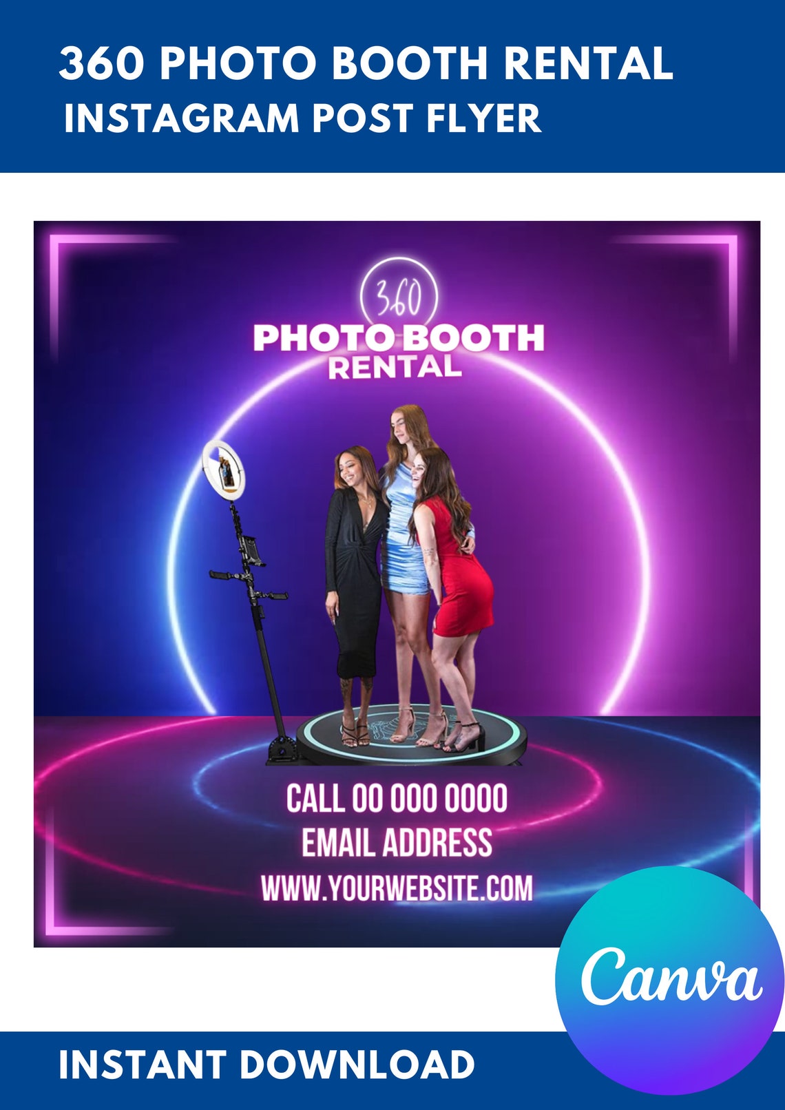 360 PHOTO BOOTH Flyer, 360 Photobooth Flyer, 360 Photo Booth Template ...