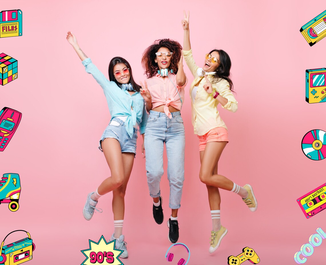 90s Theme Party Overlay, Birthday Overlay, 360 Photo Booth Overlay, 360 ...