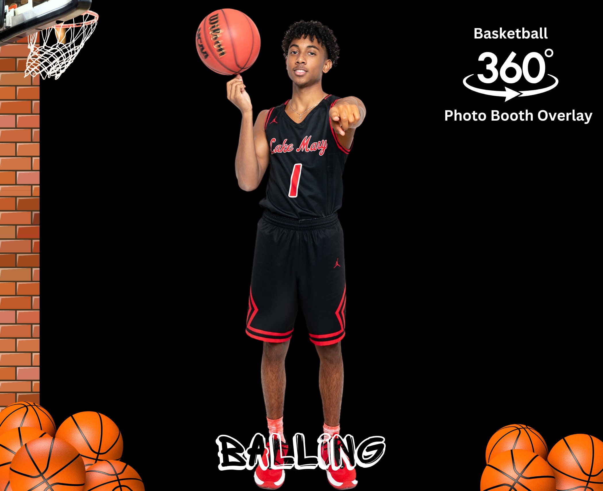 Basketball Theme Party 360 Photo Booth Birthday 360 Video Booth Overlay ...