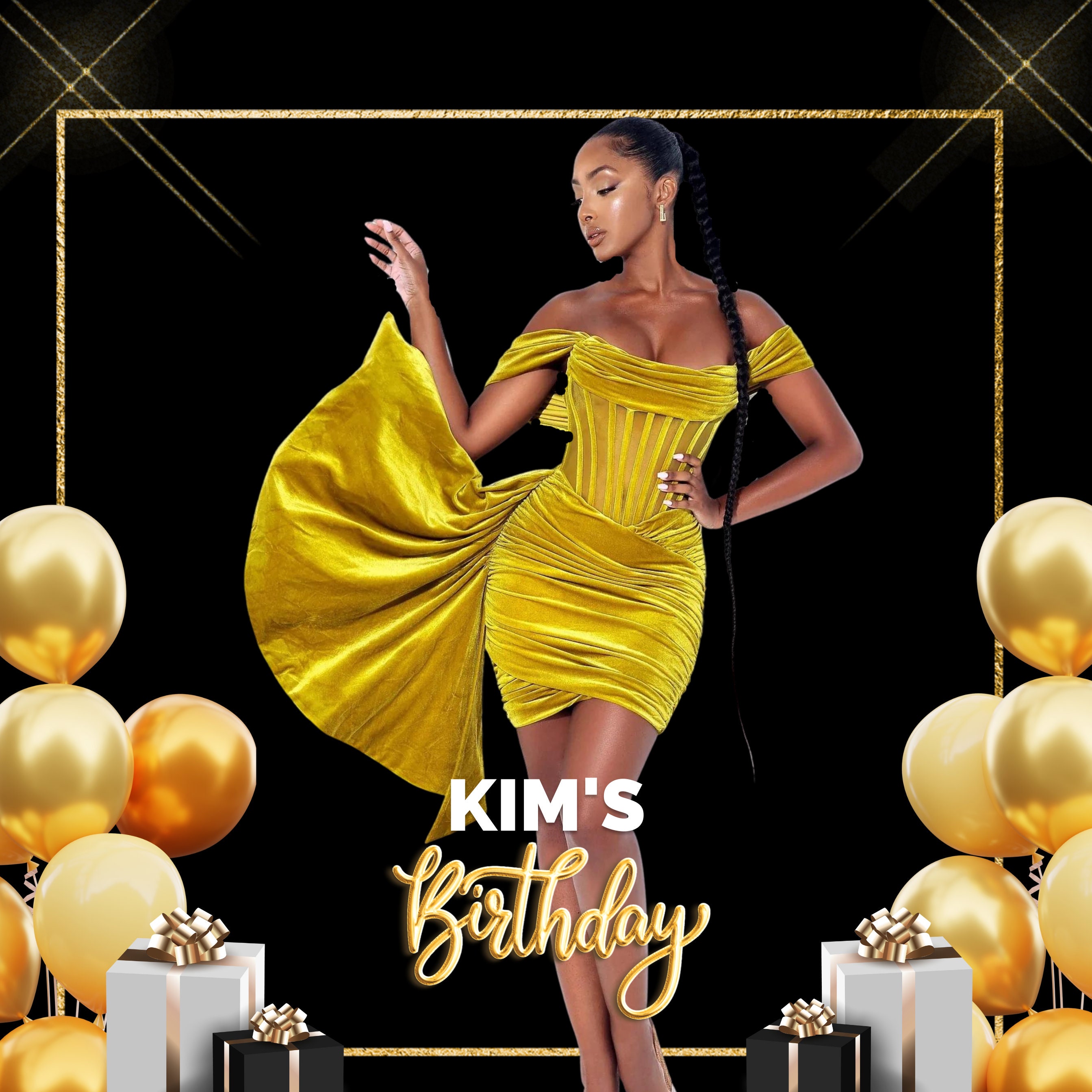Birthday Overlay, 360 Photo Booth Overlay, Gold Balloon Overlay, 360 ...