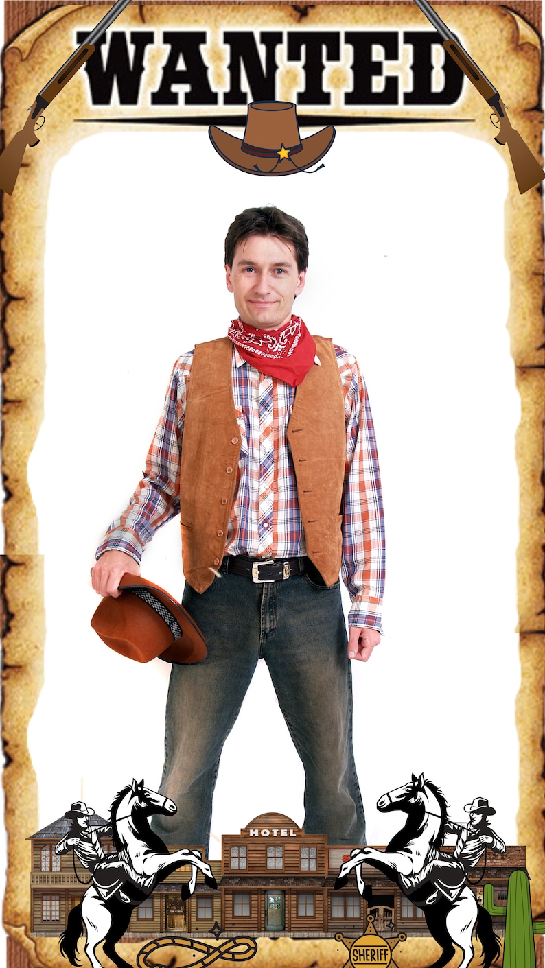 Western 360 Photo Booth Overlay: Wild West Canva Template (digital ...