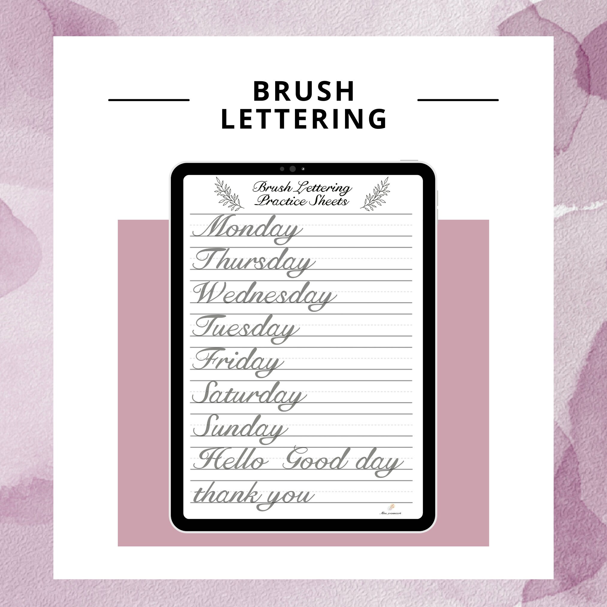 Brush Lettering Practice Sheets, Hand Lettering Practice Sheets for ...