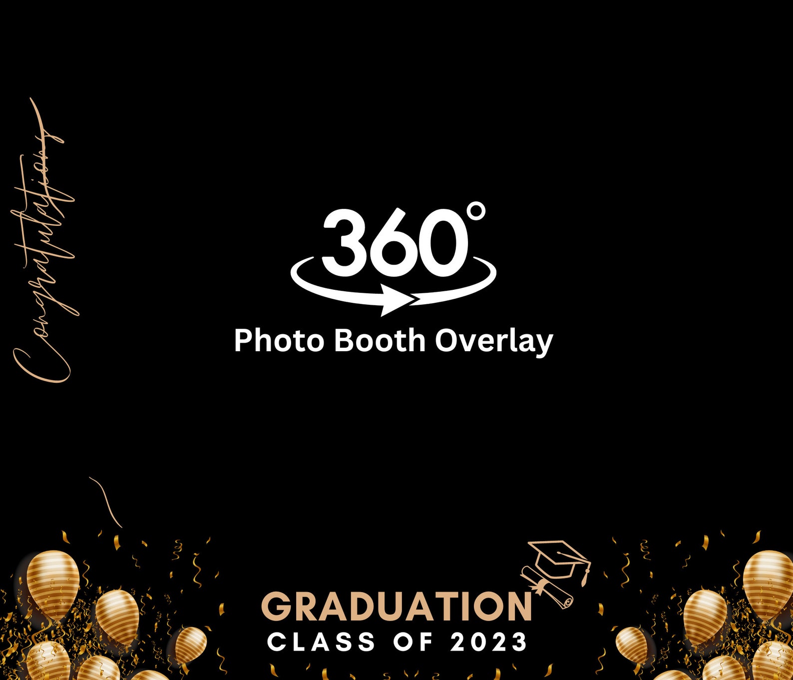 Graduation 360 Overlay, 360 Photo Booth Overlay, 360 Booth Overlay, 360 ...