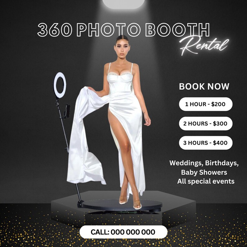 360 Photo Booth Flyer, Photo Booth Rental, Price List, 360 Photobooth ...