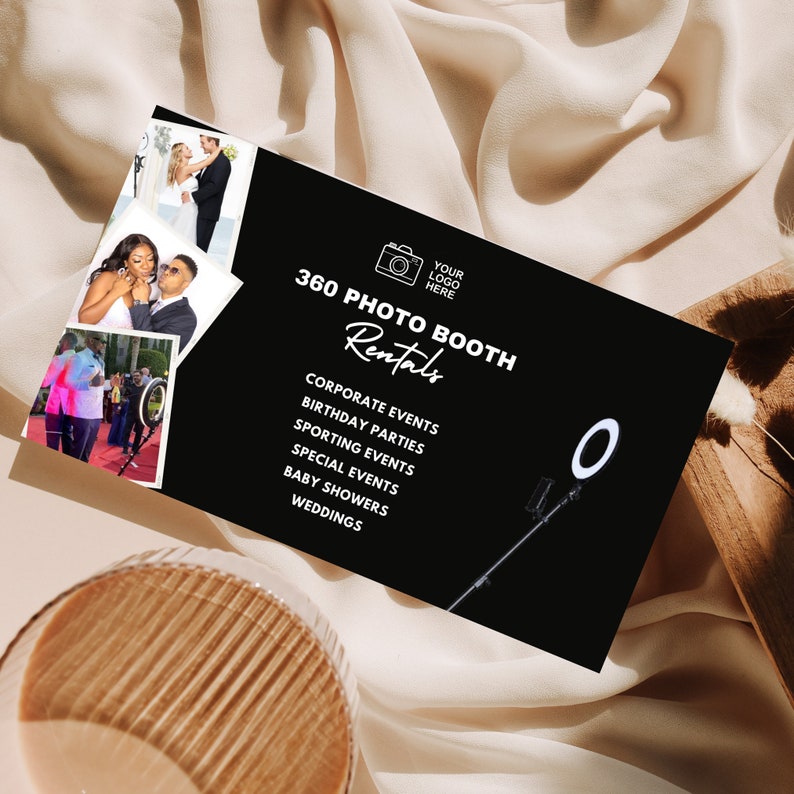360 Photo Booth Business Card Template: DIY Canva Design (digital ...