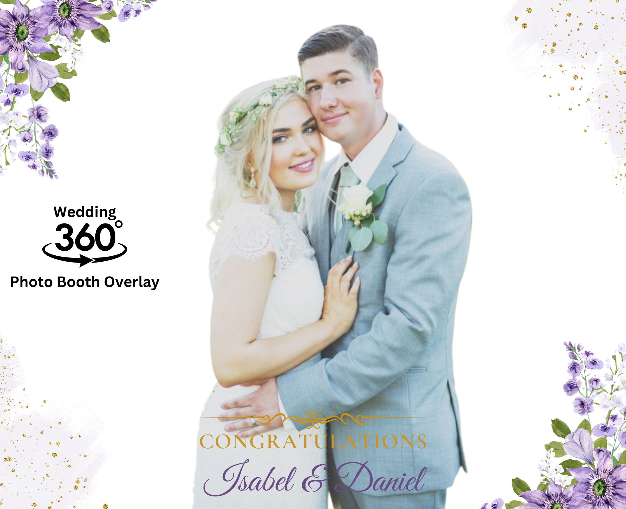 Wedding 360 Photo Booth Overlay: Floral Canva Template (digital ...