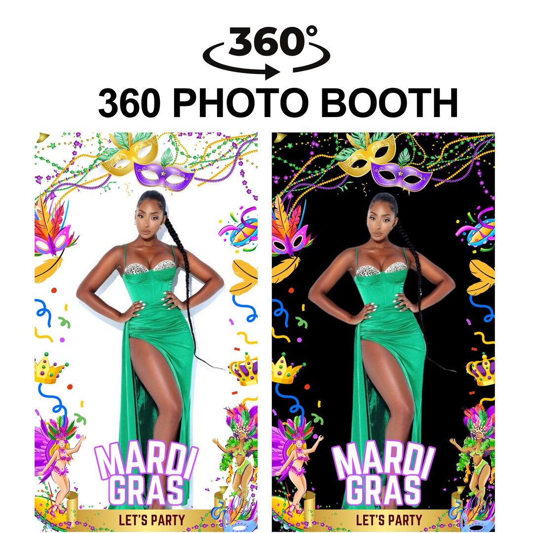 Mardi Gras 360 Photo Booth, Carnival 360 Photo Booth Overlay, 360 ...