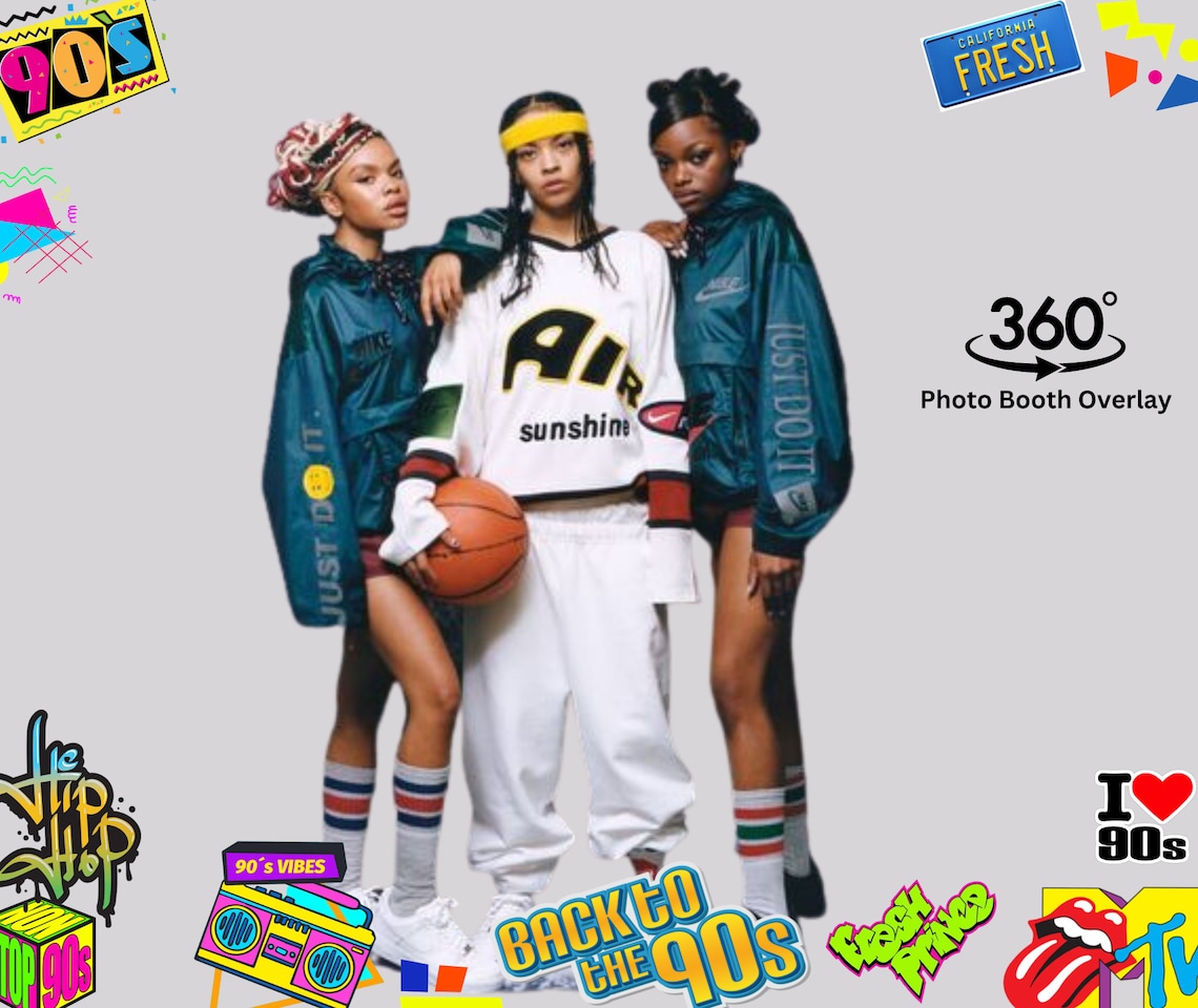 90s Theme Party Birthday 360 Video Booth Overlay Touchpix Overlay Bday ...