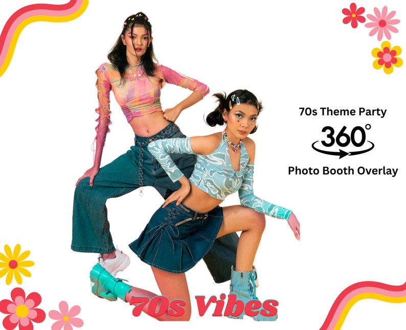 70s Theme Party Overlay, Birthday Overlay, 360 Photo Booth Overlay, 360 ...