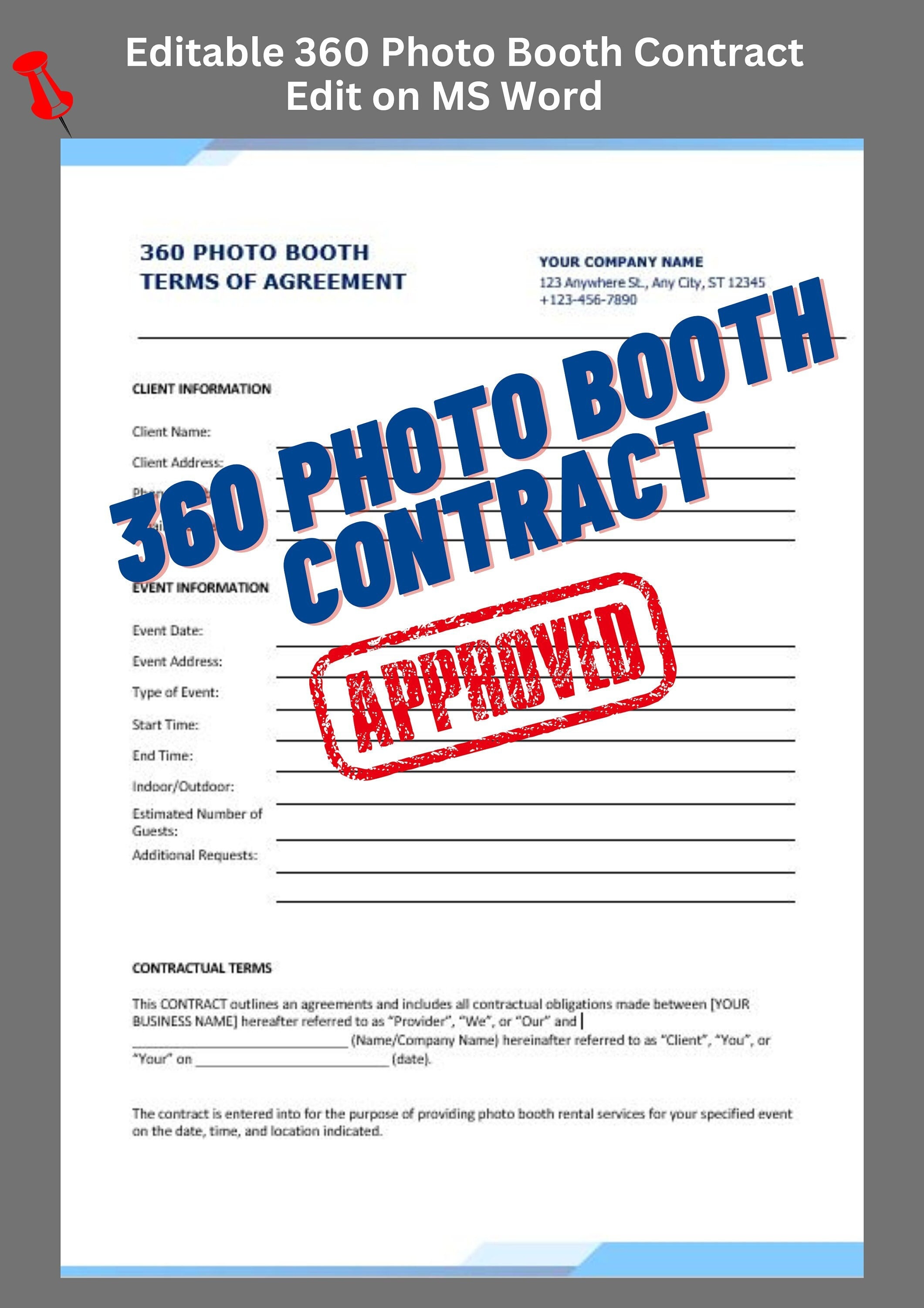 360 Photo Booth Contract, 360 Booth Contract, 360 Video Booth Contract ...