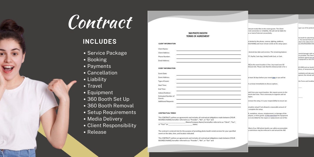 360 Photo Booth Contract, 360 Booth Contract, Template, 360 Video Booth ...