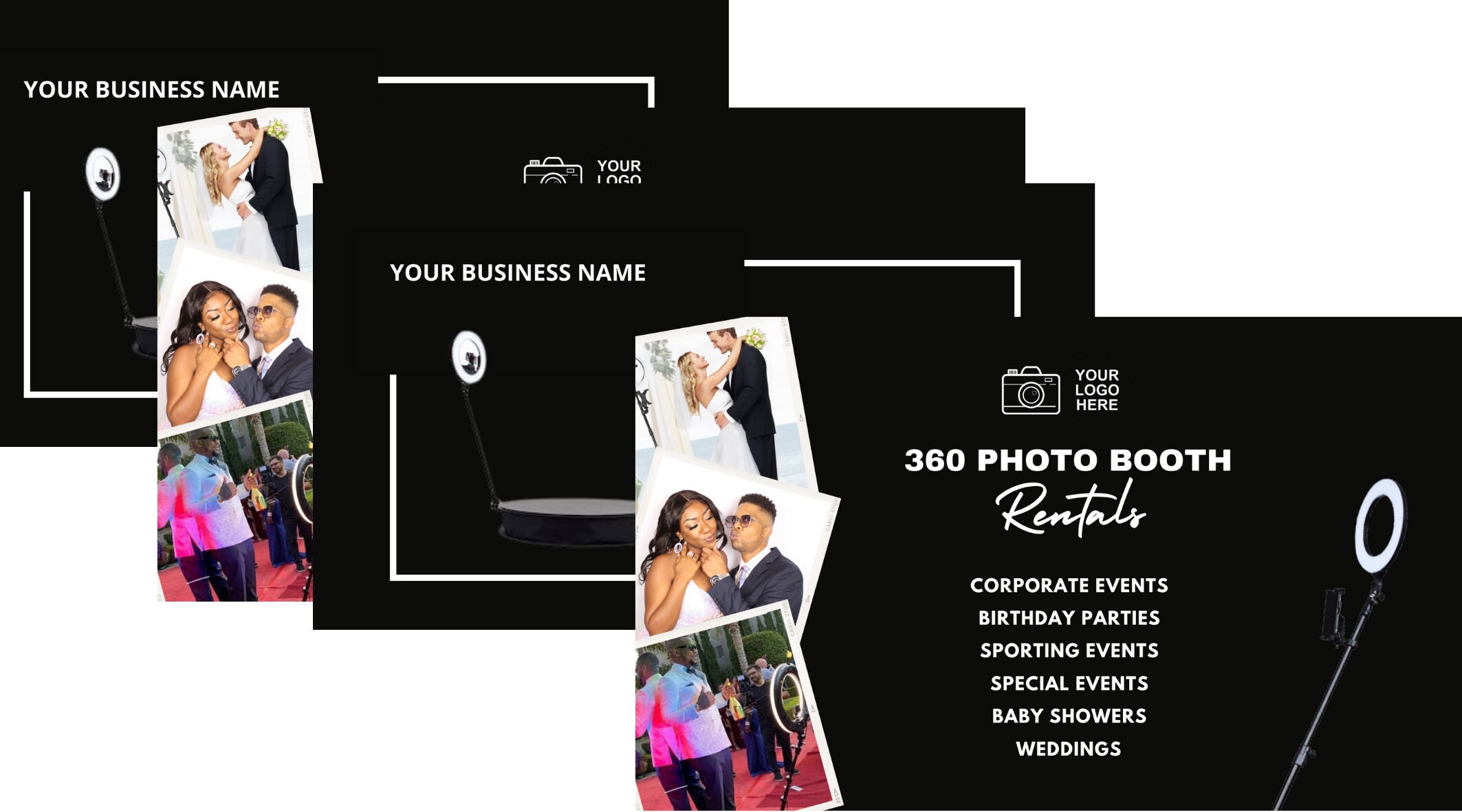 360 Photo Booth Business Card Template: DIY Canva Design (digital ...