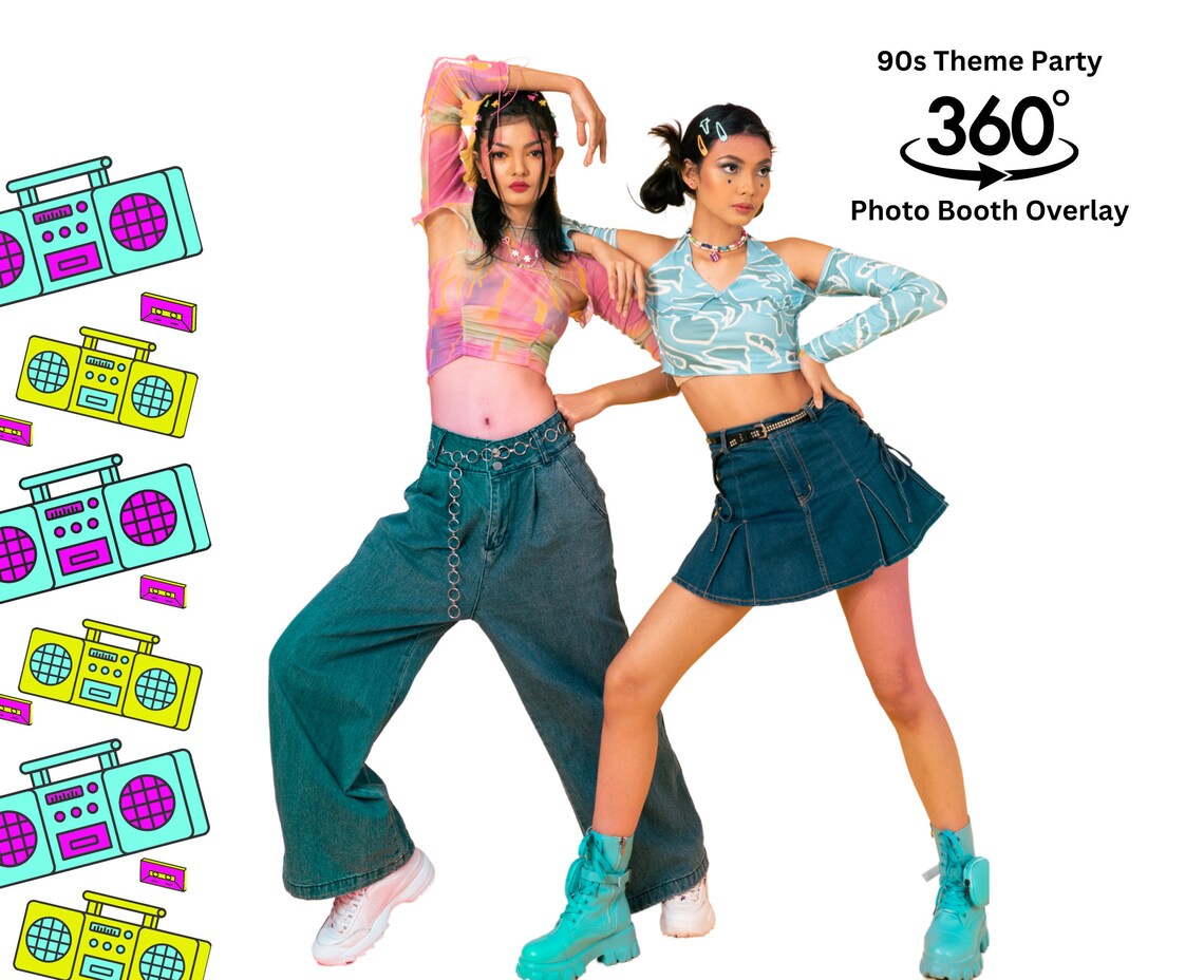 90s Theme Party Overlay, Birthday Overlay, 360 Photo Booth Overlay, 360 ...
