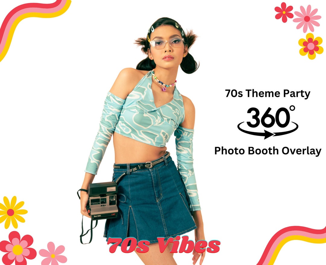 70s Theme Party Overlay, Birthday Overlay, 360 Photo Booth Overlay, 360 ...