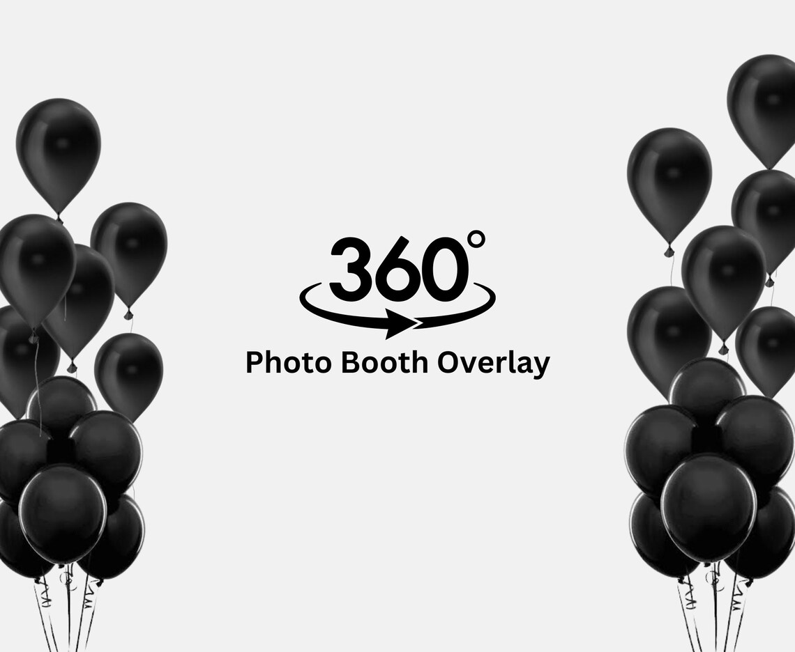 Black Birthday 360 Video Booth Overlay Gold Touchpix Bday Photo Booth ...