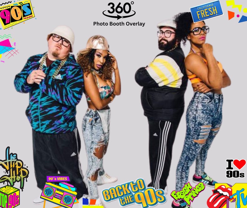 90s Theme Party Birthday 360 Video Booth Overlay Touchpix Overlay Bday ...