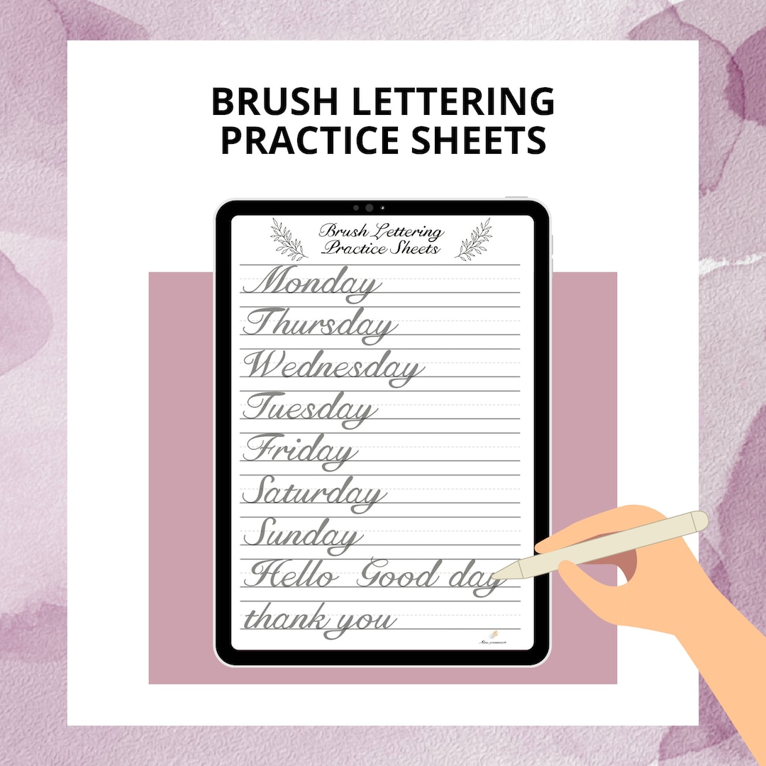 Brush Lettering Practice Sheets, Hand Lettering Practice Sheets for ...