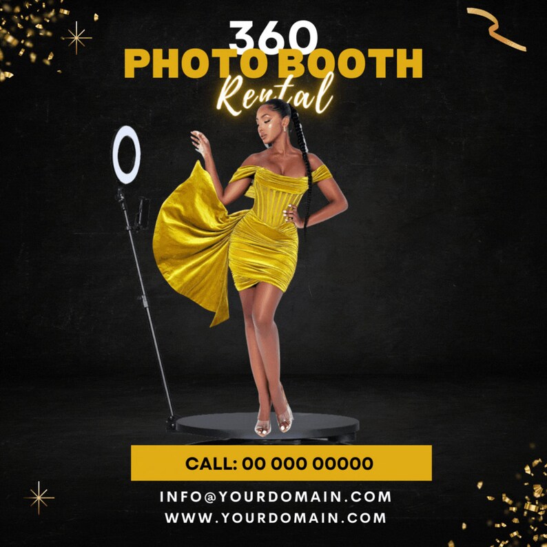 360 PHOTOBOOTH Flyer 360 Photo Booth Diy Canva Template 360 Etsy