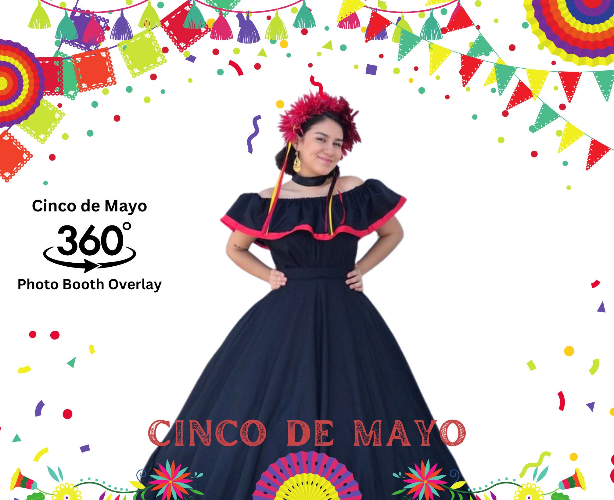 Cinco De Mayo 360 Photo Booth Overlay, Mexican Fiesta Theme Party, Spin ...