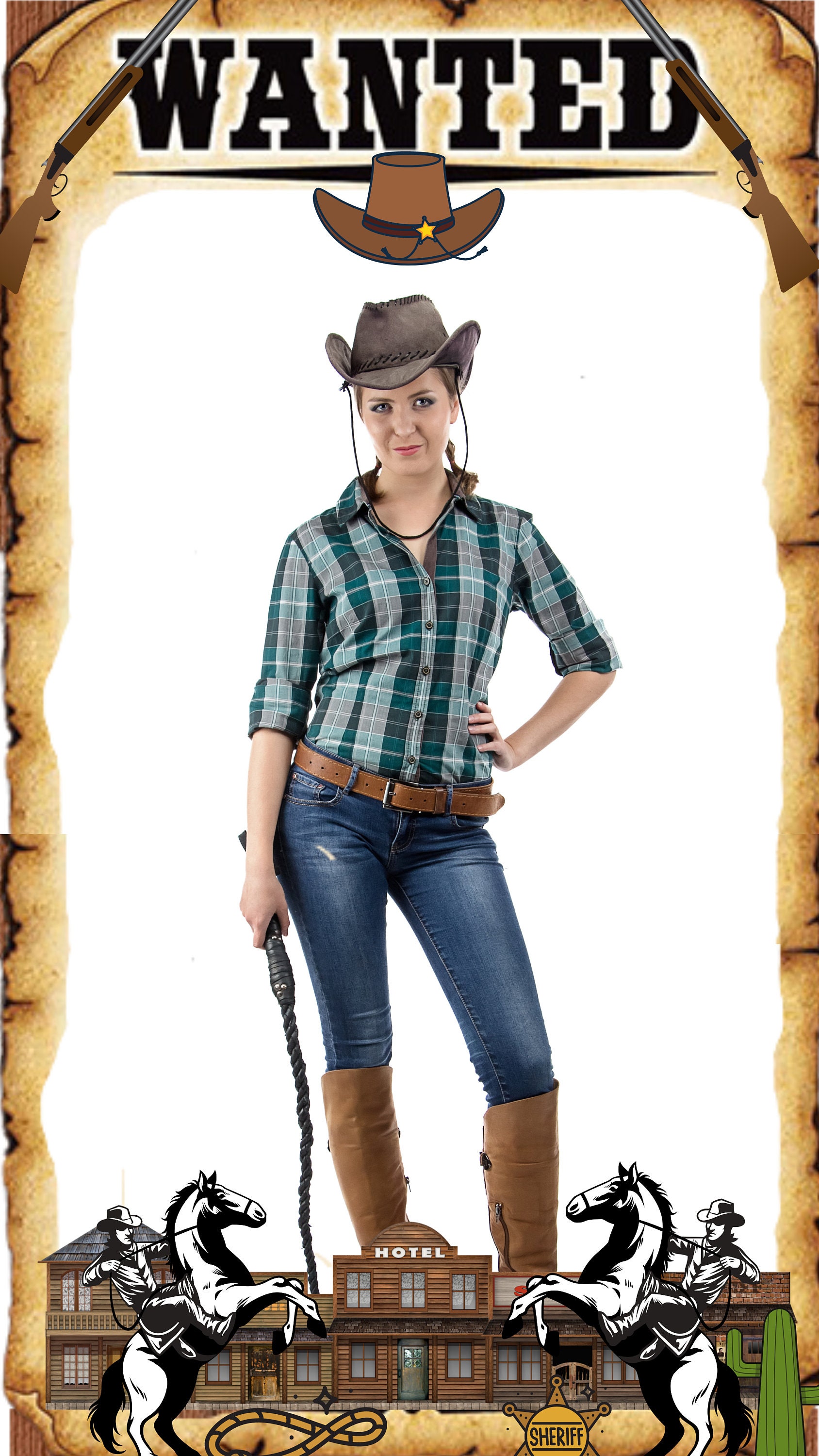 Western 360 Photo Booth Overlay: Wild West Canva Template (digital ...