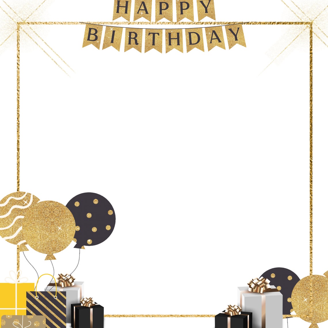 Birthday 360 Video Booth Overlay Gold Touchpix Bday Photo Booth ...