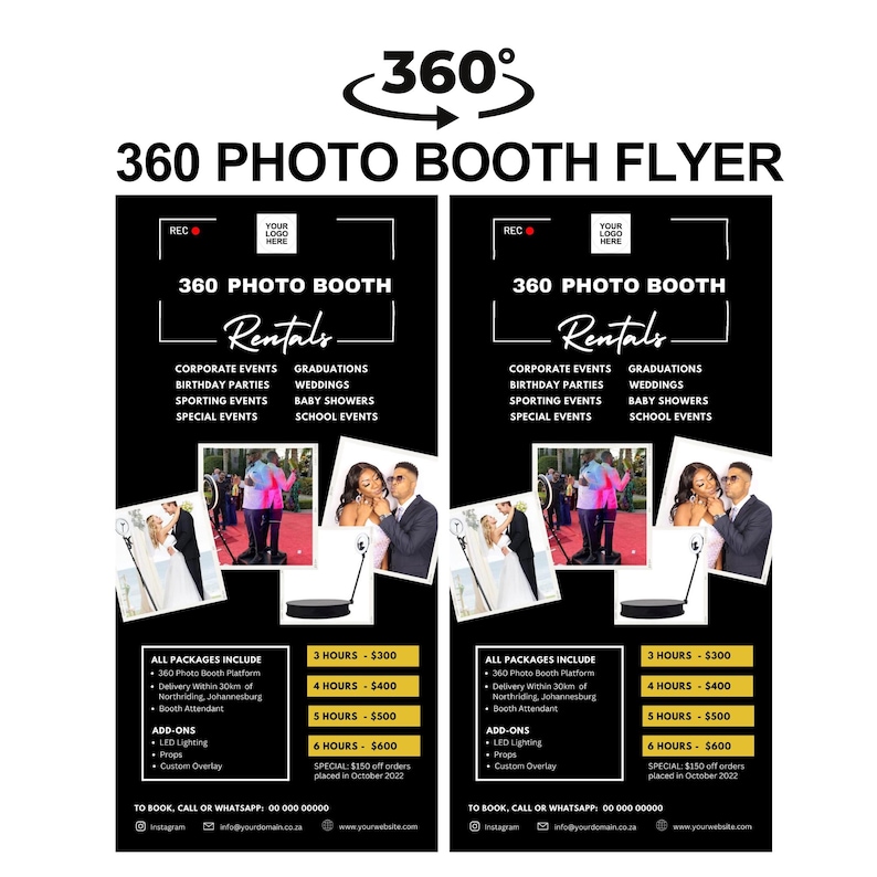 360 Photo Booth Flyer, Price List, 360 Photobooth, 360 Video Booth, 360 ...