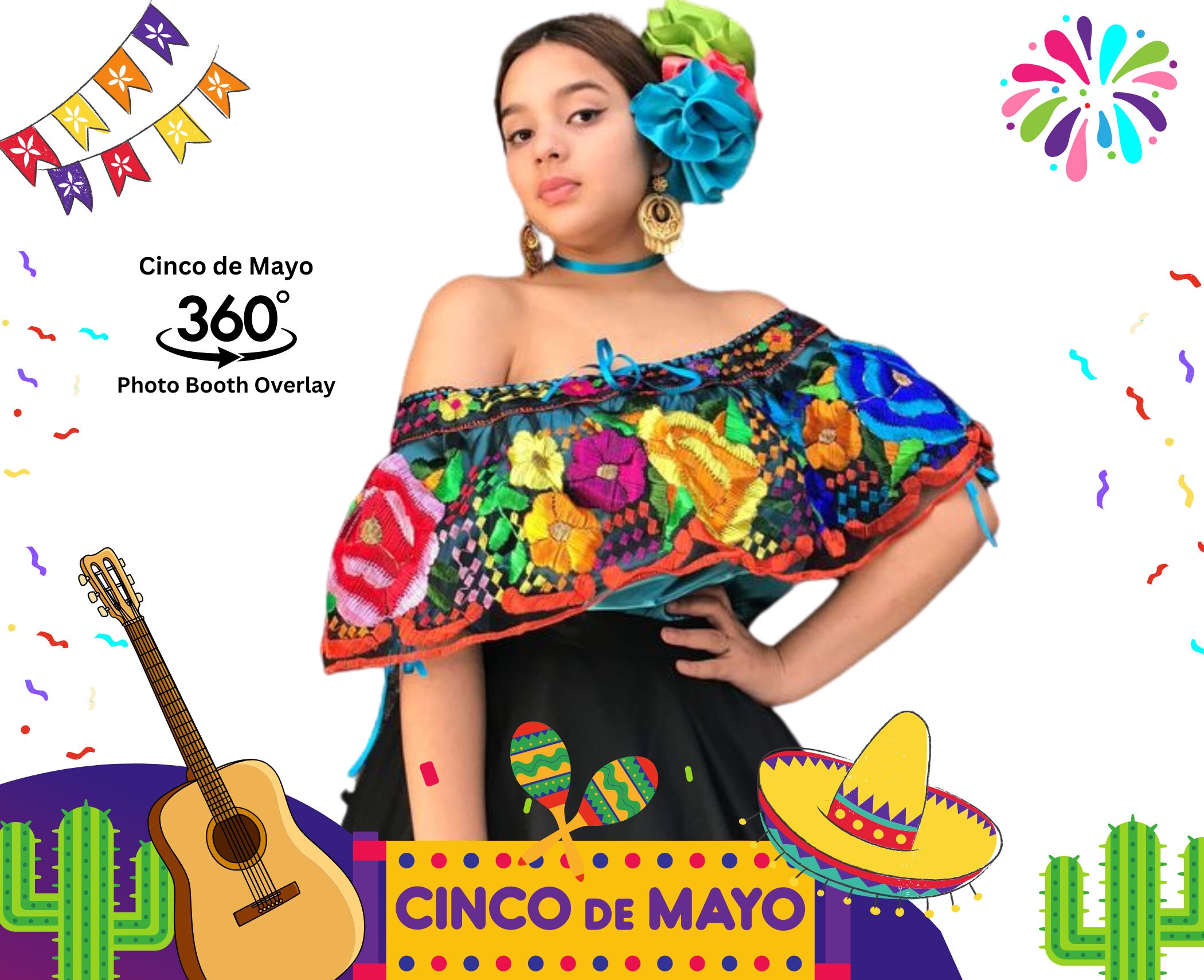 Cinco De Mayo 360 Photo Booth Overlay, Mexican Fiesta Theme Party ...