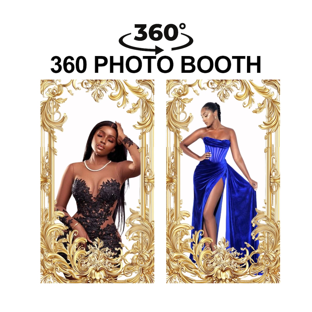 Vintage 360 Photo Booth Overlay, Vintage Glam 360 Photobooth Overlay ...