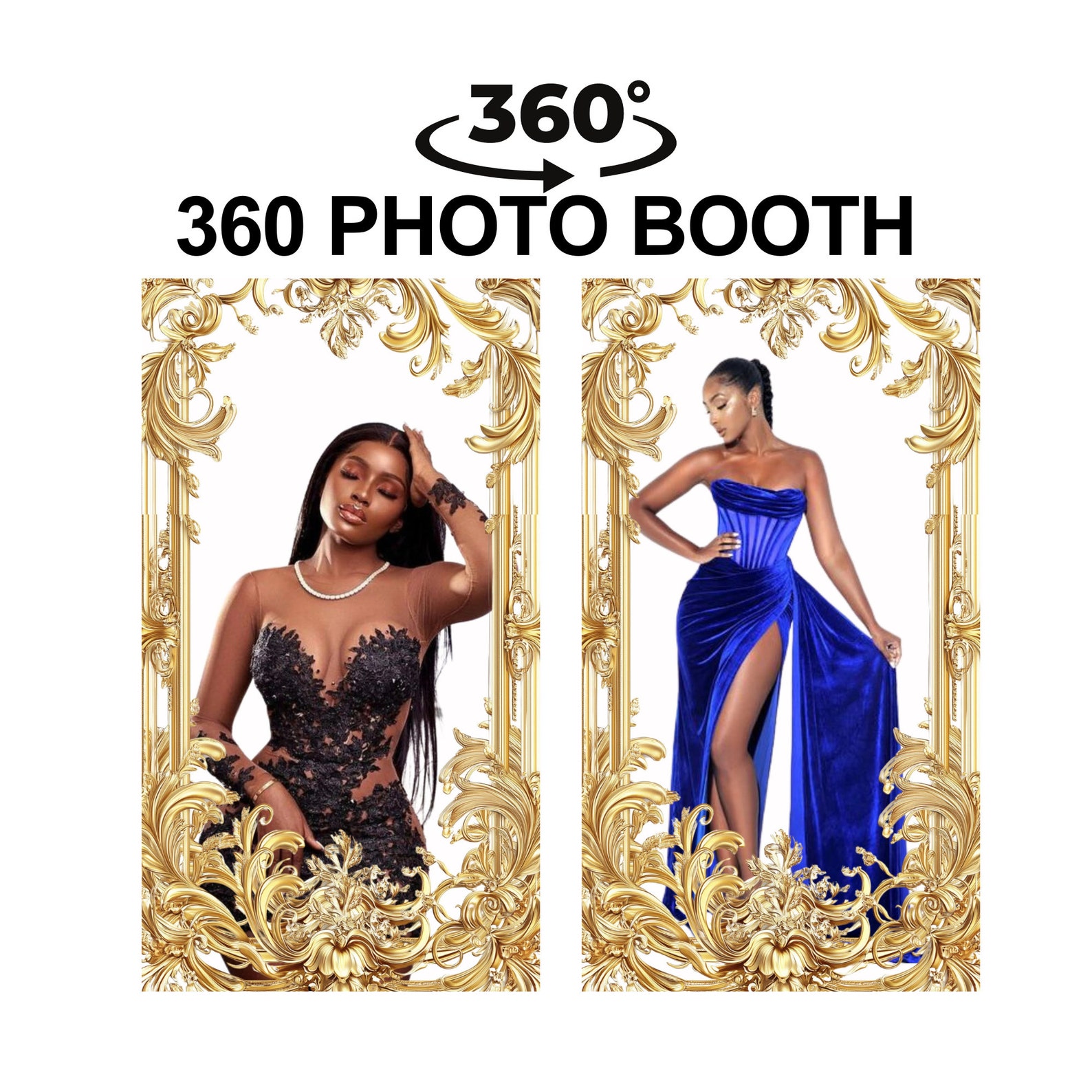 Vintage 360 Photo Booth Overlay, Vintage Glam 360 Photobooth Overlay ...