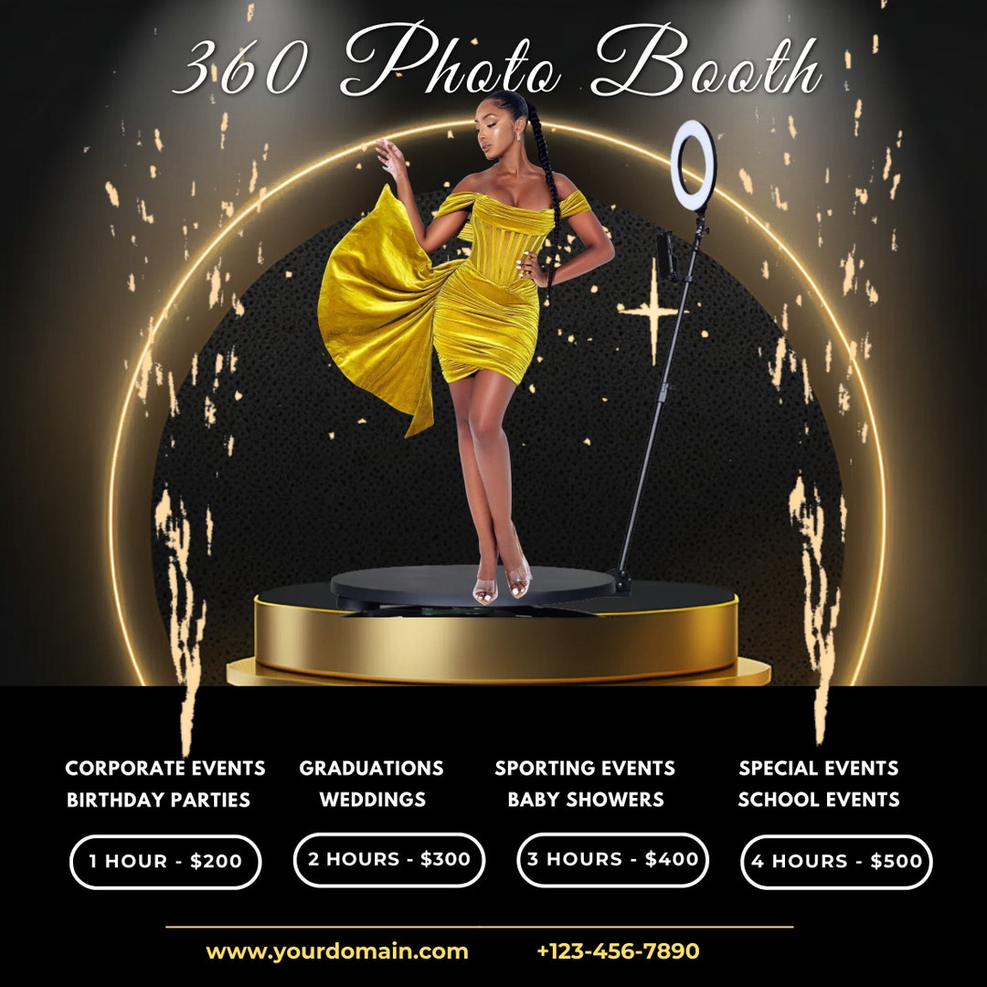 Animated Motion 360 Photo Booth Flyer, Price List, 360 Photobooth Flyer ...