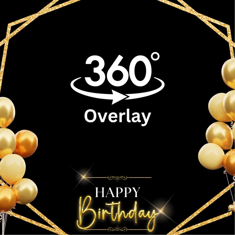 Gold Birthday 360 Photo Booth Overlay: DIY Canva Template (digital ...