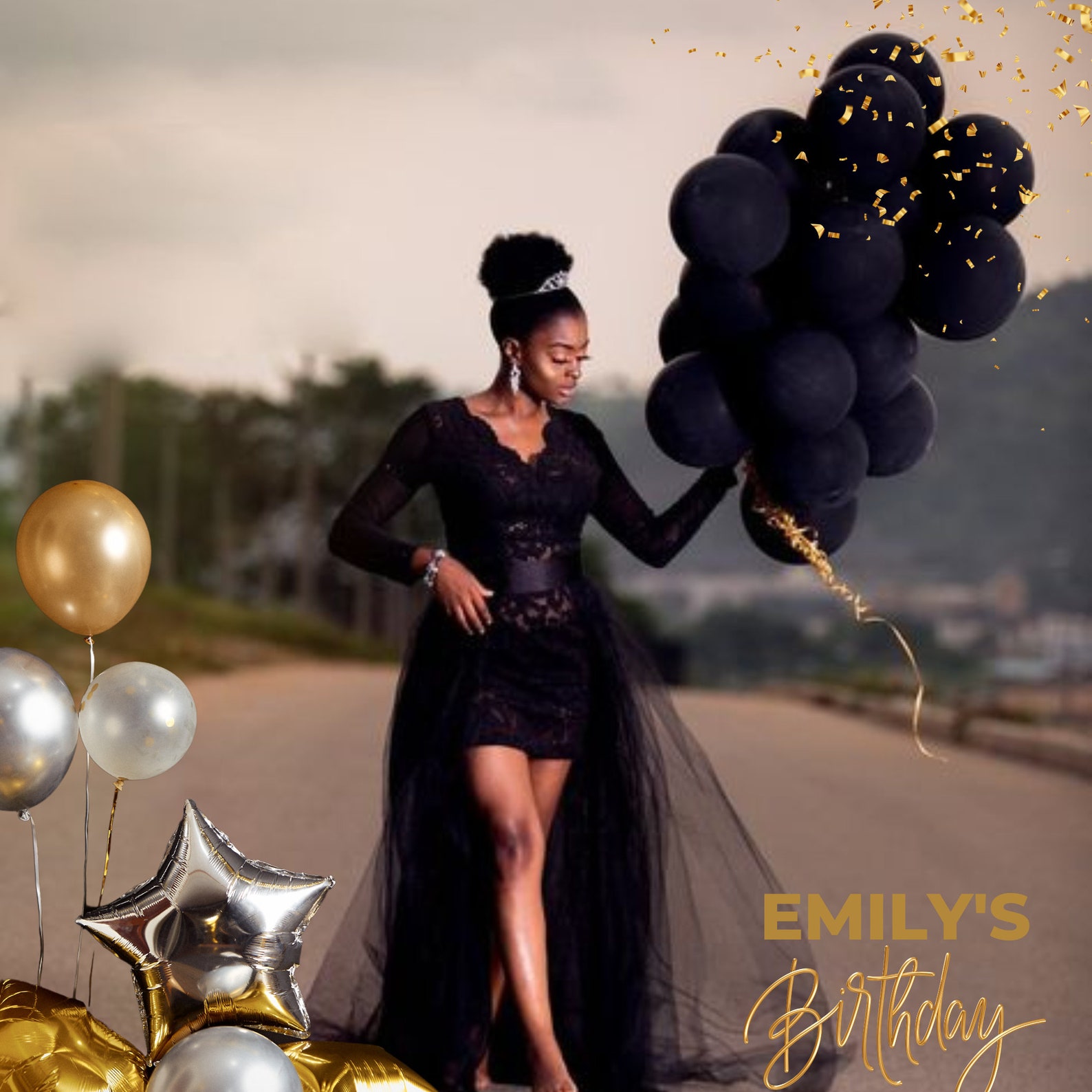 Birthday 360 Video Booth Overlay Gold Touchpix Overlay Bday Photo Booth ...