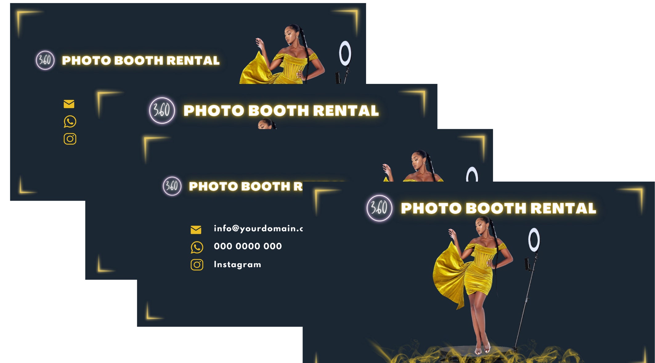 360 Photo Booth Business Card Template Editable, 360 Video Booth ...