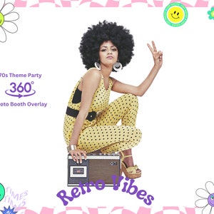 70s Theme Party Overlay, Birthday Overlay, 360 Photo Booth Overlay, 360 ...