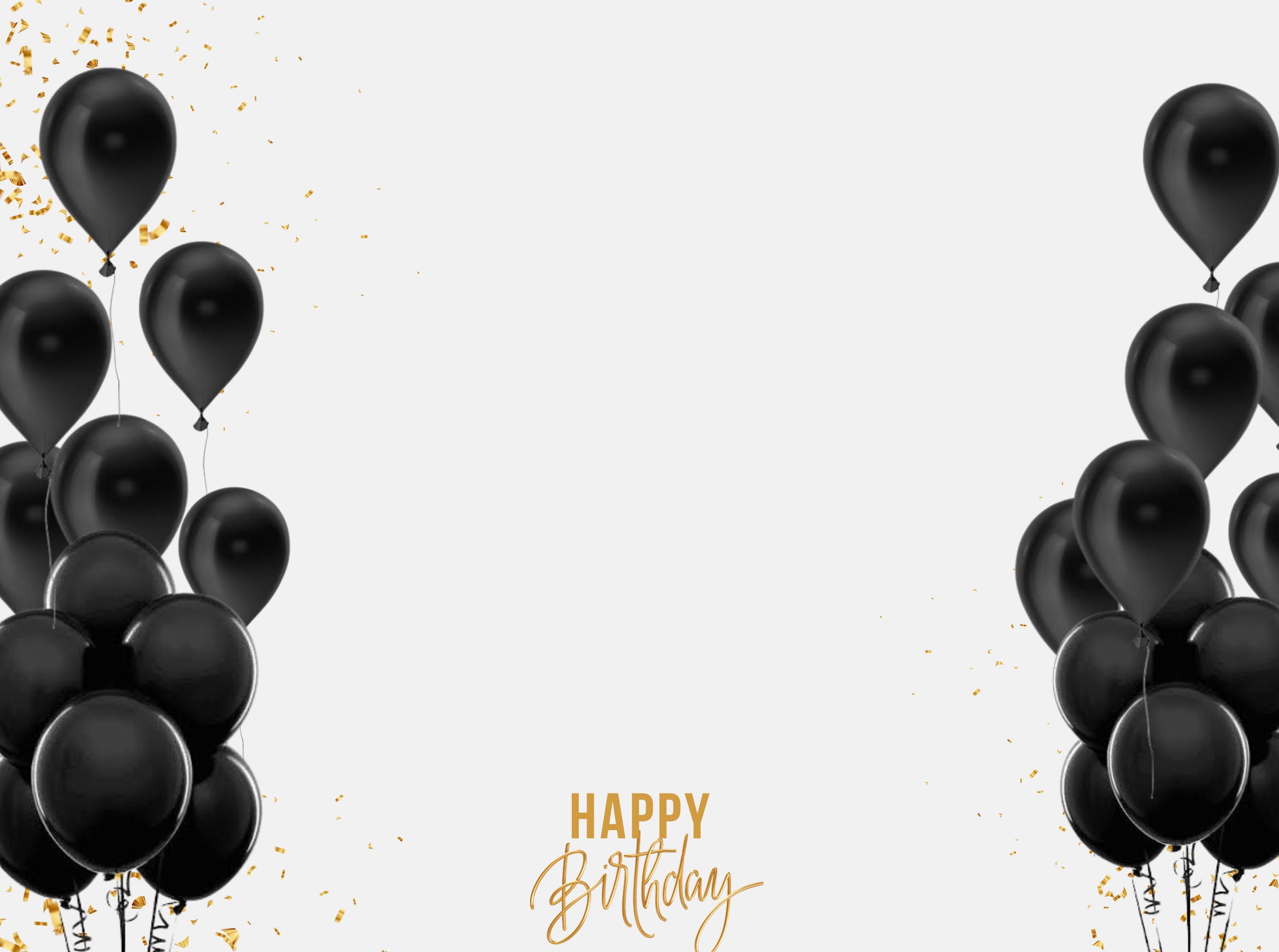 Black Birthday 360 Video Booth Overlay Gold Touchpix Bday Photo Booth ...