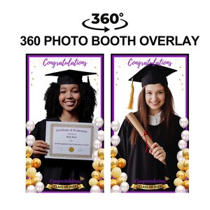 Graduation 360 Overlay, 360 Photo Booth Overlay, Birthday Overlay, 360 ...