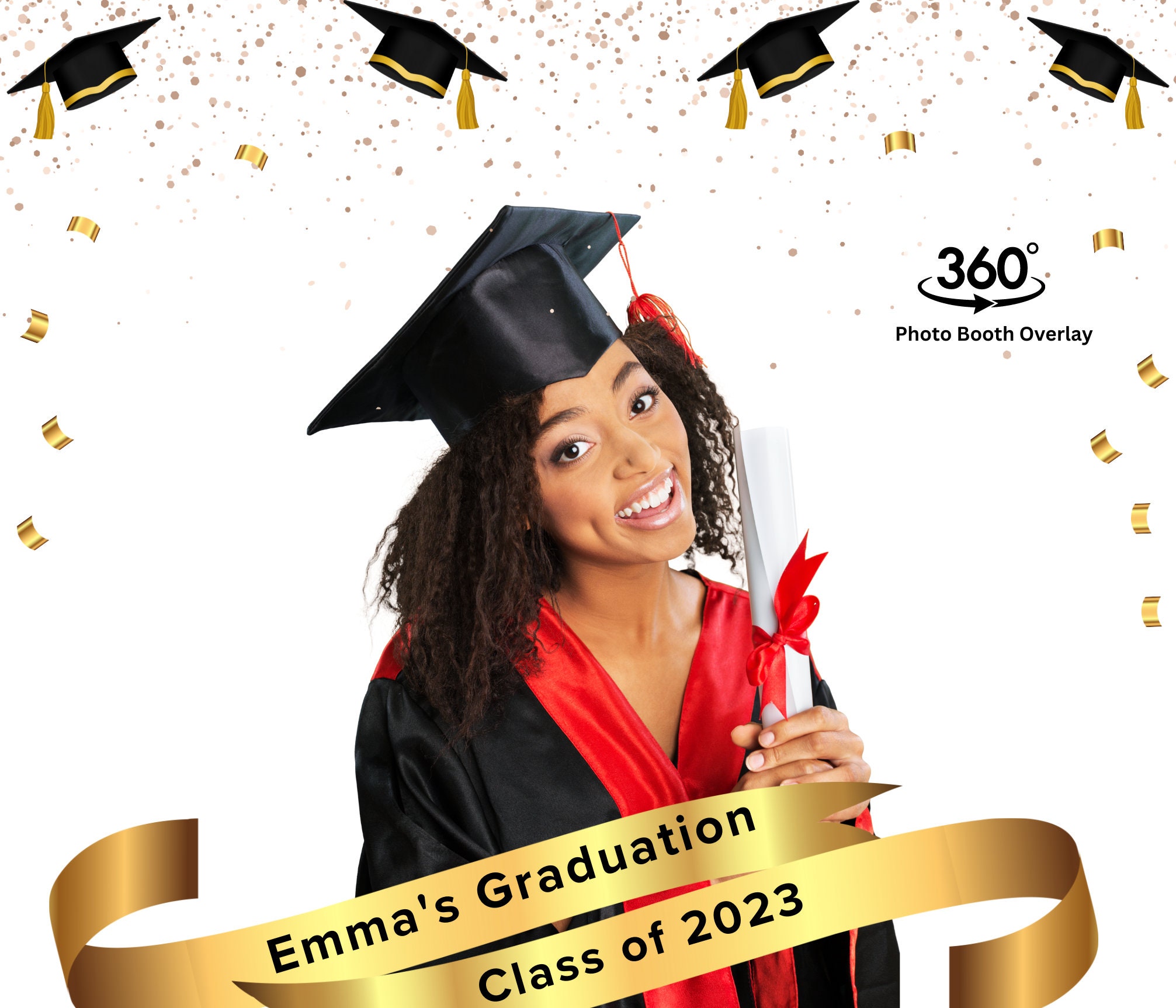 Graduation 360 Overlay, 360 Photo Booth Overlay, 360 Booth Overlay, 360 ...