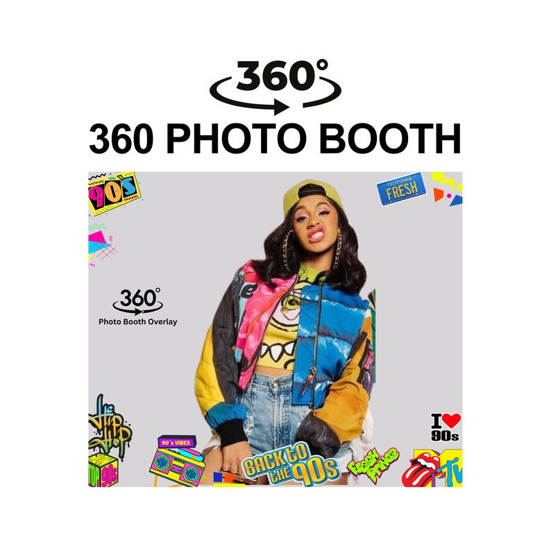 90s Theme Party Birthday 360 Video Booth Overlay Touchpix Overlay Bday ...