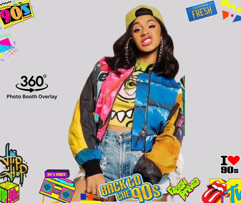 90s Theme 360 Video Booth Overlay: Retro Party Template (digital ...
