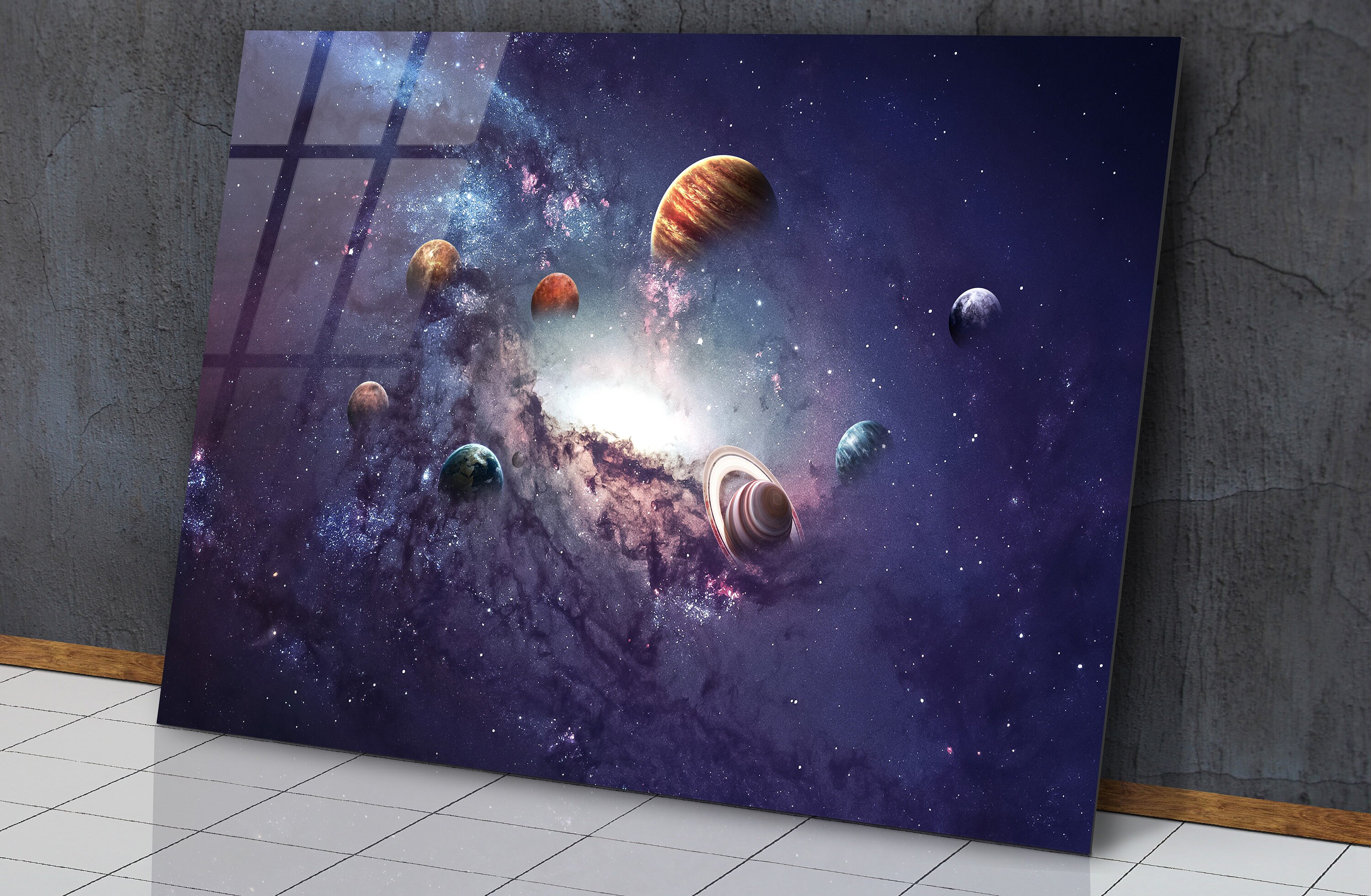 Planets of the Solar System Glass Wall Art, High Resolution Images ...