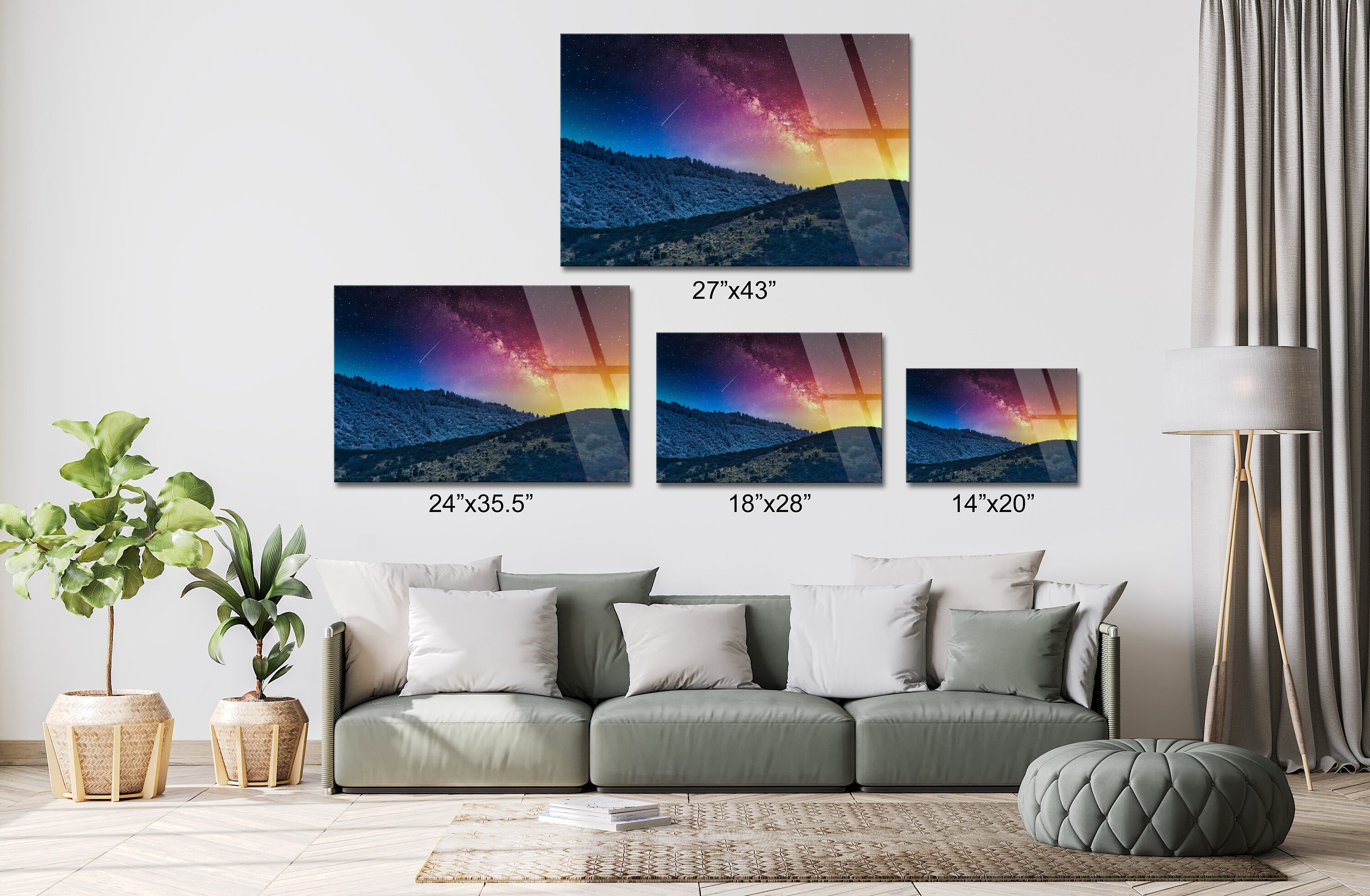 Falling Star Glass Wall Art, Falling Star Through the Mountains ...